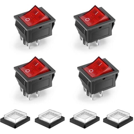 Pcs 4 Pins 2 Positions On/Off Waterproof LED Illuminated Rocker Switch ...