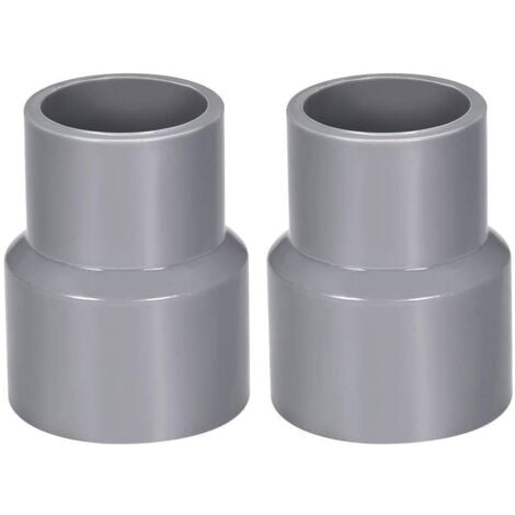 40mm X 20mm PVC Pipe Reducer Fitting Coupling Hub DWV Gray 2Pcs