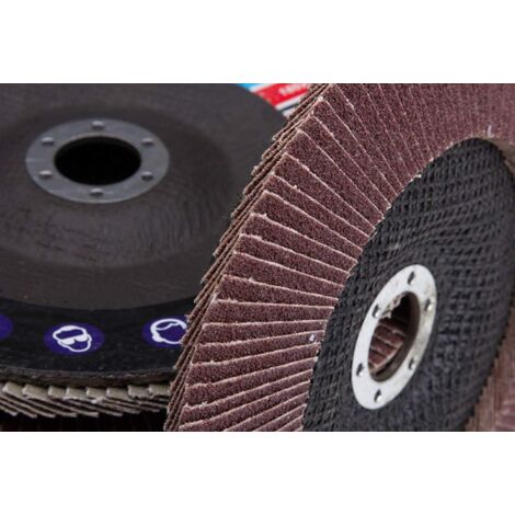 Pack of 10 flap discs Ø 125 mm Brown grain Abrasive disc for angle grinder