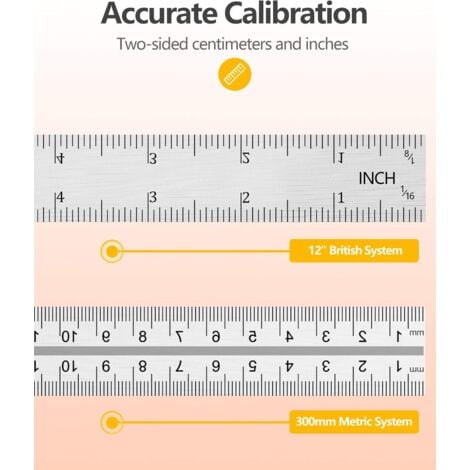 300mm Stainless Steel Combination Square - 45/90 Degree Adjustable ...