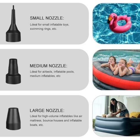 Electric Air Pump Inflator Deflator, Inflator with 3 Nozzles High Power ...