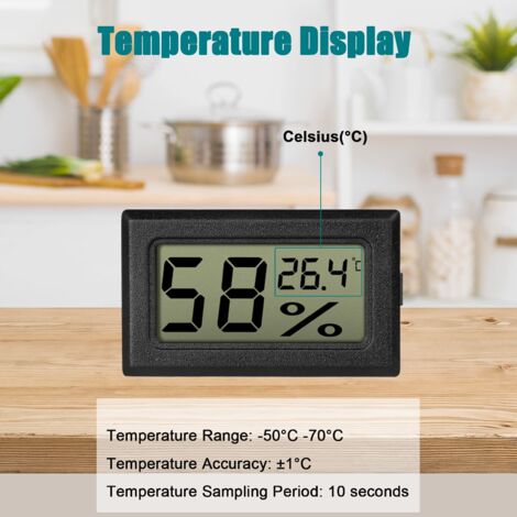 LCD Digital Temperature Humidity Meter Thermometer, 3 Mini Digital ...