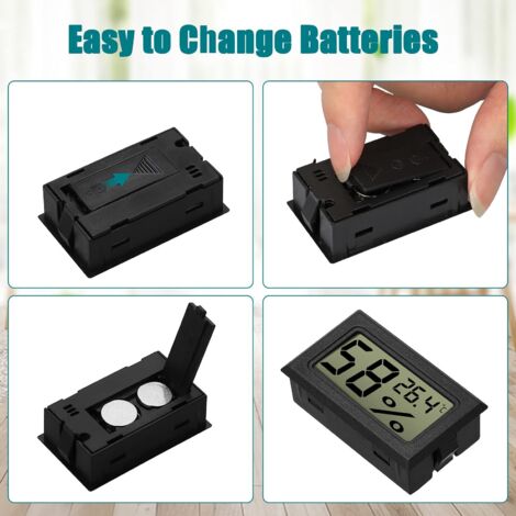 LCD Digital Temperature Humidity Meter Thermometer, 3 Mini Digital ...