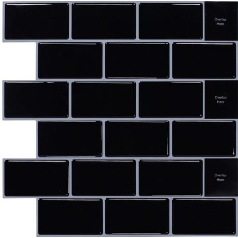 10-Piece 3D Wall Tile Sticker Self-Adhesive Backsplash for Kitchen ...