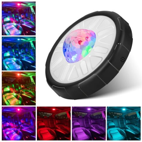 Wireless Car Interior Led Light, USB Car Led Interior Lighting RGB 12 ...