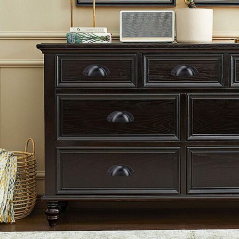 12 Pack Iron Shell Handles for Kitchen Cabinet Door Drawer Pulls (Black ...