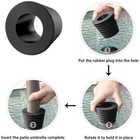 2X Rubber Umbrella Cone Shim for Parasol Base Stand Hole Plug Patio ...