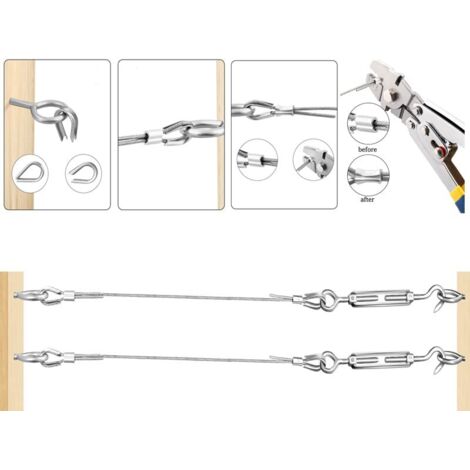 Stainless Steel Hanging Rope Kit, 30M/2mm Coated Stainless Steel Cable ...