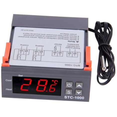 AC 110V-220V Temperature Controller, STC-1000 All-Purpose Digital Thermostat with NTC ...