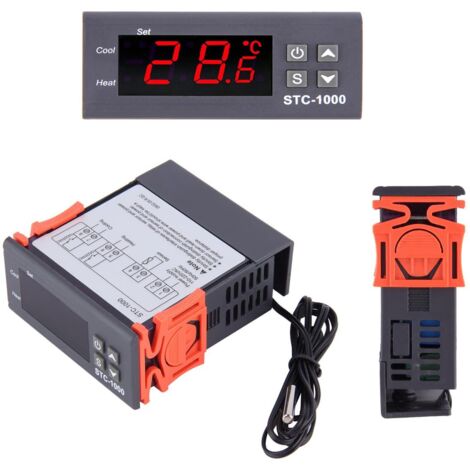 AC 110V-220V Temperature Controller, STC-1000 All-Purpose Digital Thermostat with NTC ...