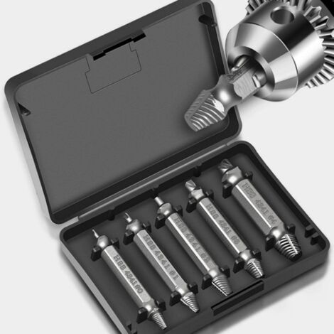 5 Pcs Professional Screw Extractor Set, Damaged Screw Extractor, High ...