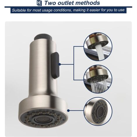 Kitchen Sink Mixer Tap Press Down Pro Head 2 Functions Jets Kitchen ...