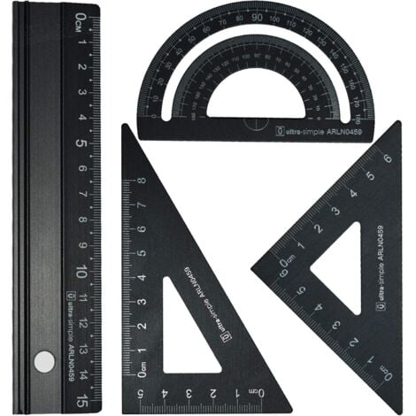 Metal Architect Scale Ruler Set - 4 PCS Technical Drawing Geometry Sets ...