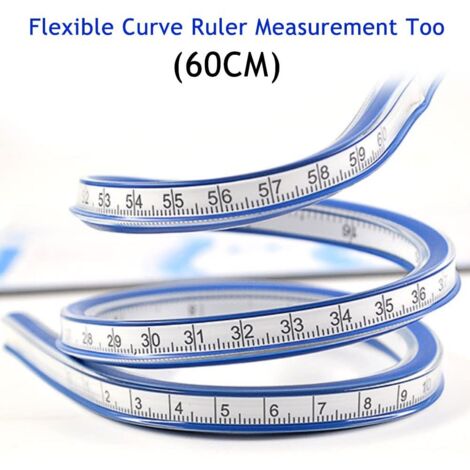 Flexible PVC + Metal Ruler 60cm Bendable Curve Ruler Clearly Flexible ...