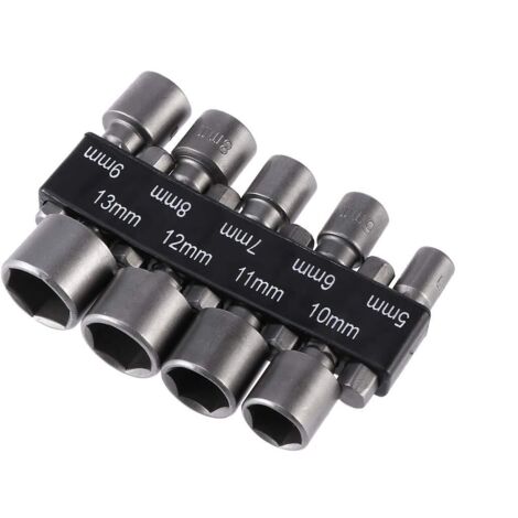 9pcs 5-13mm Imperial Socket Drill Bit Set with Impact Nut for 1/4" Hex ...