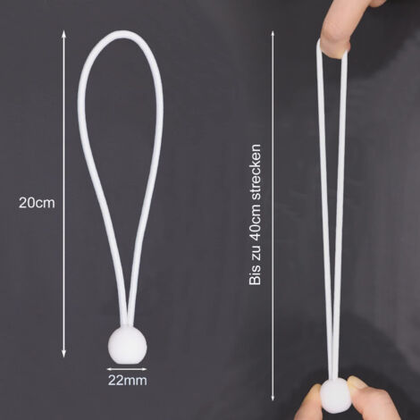 Pack of 25 rubber bungee cords with 20 cm ball, rubber bungee cords for ...