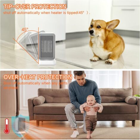 Mini Fan Heater, 1000W Ceramic Fan Heater, PTC Ceramic Heating Element ...