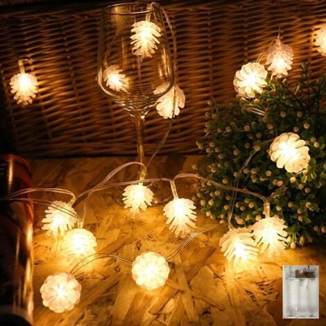 Pine Cone String Lights, 6M 40LED Christmas Lights Garland for Christmas Tree, Waterproof Mini ...