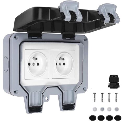 Waterproof Socket Double Outdoor Electrical Socket IP66 Waterproof Wall ...