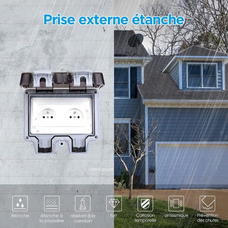Waterproof Socket Double Outdoor Electrical Socket IP66 Waterproof Wall ...