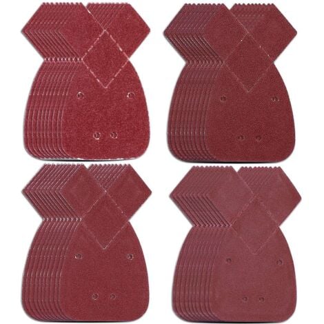 40PCS Sandpaper with 4 Holes, 40/60/80/120 Sheets of Sandpaper, Sanding ...