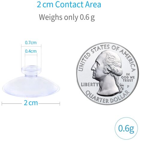 20 Pack Clear Suction Cups 2cm PVC Plastic Suction Cups without Hooks ...