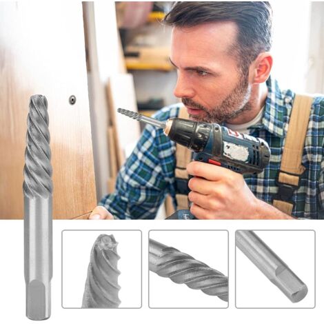 10Pcs Easy Out Left Hand Screw Extractor and Drill Bit Set with Metal ...