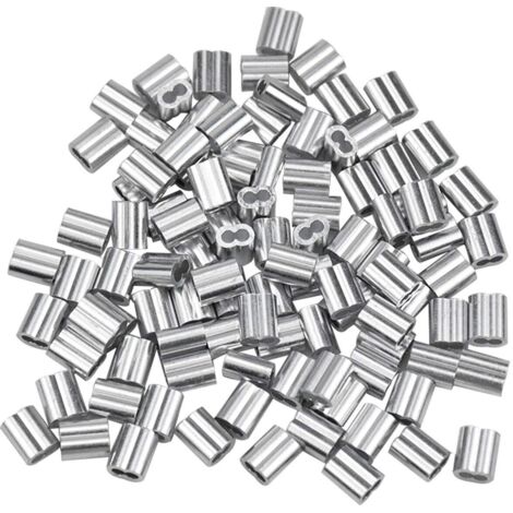 100 Pcs Aluminum Sleeves, Aluminum Wire Rope Ferrules, Aluminum Crimp ...