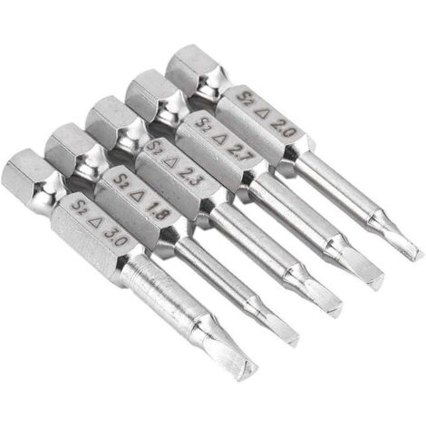 5PCS Magnetic Triangle Head Screwdriver Bits Set S2 Steel 1.8mm, 2mm, 2 ...
