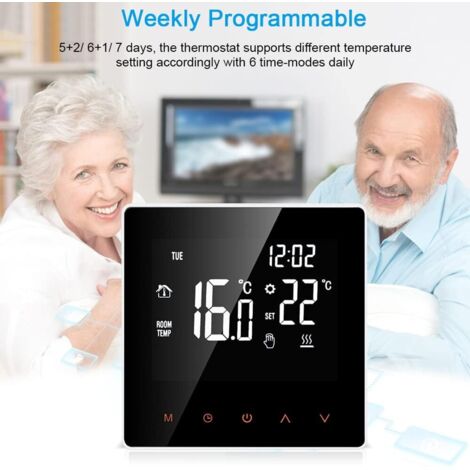 16A Digital Thermostat - LCD Display - Touch Screen - Programmable ...