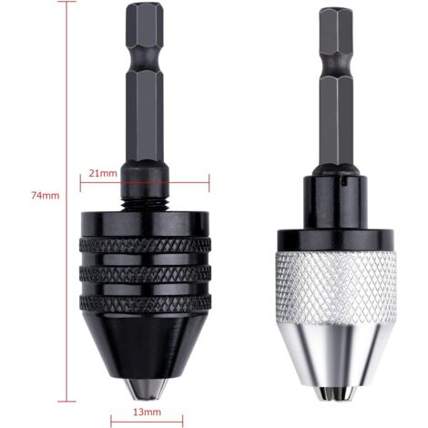 2pcs 6.35mm (1/4") Keyless Drill Bit Hex Keyless Chuck Quick Change ...
