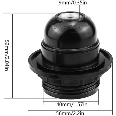 Pieces E27 Socket Adapter, E27 Socket, E27 Socket Black Screw Lamp Holder, E27 Retro Bulb Socket ...