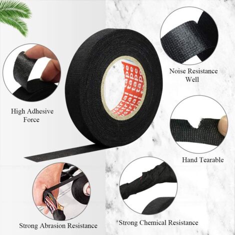 Rolls Cloth Tape Black Insulating Tape 15M Car Cloth Tape 19mm/25mm ...