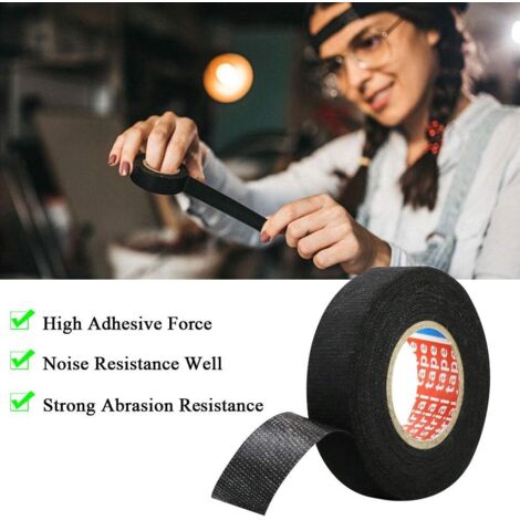Rolls Cloth Tape Black Insulating Tape 15M Car Cloth Tape 19mm/25mm ...