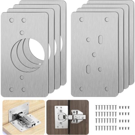 Cabinet Hinge Repair Kit, 8 Pieces Repair Brackets Plates Easy ...