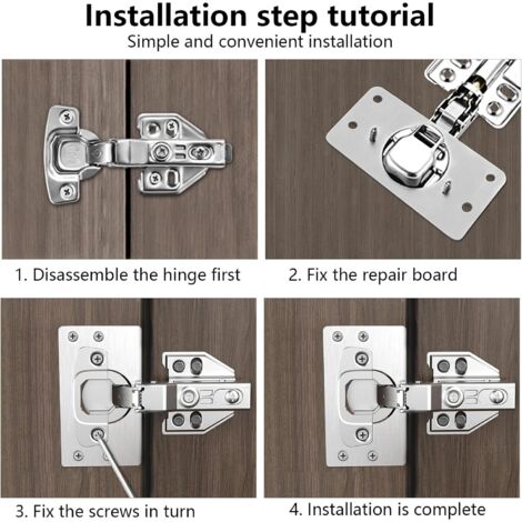 Cabinet Hinge Repair Kit, 8 Pieces Repair Brackets Plates Easy ...