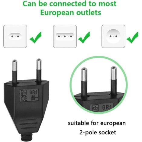 Flat Electrical Socket European Plugs Euro Flat Power Plug Flat 250V 2 ...