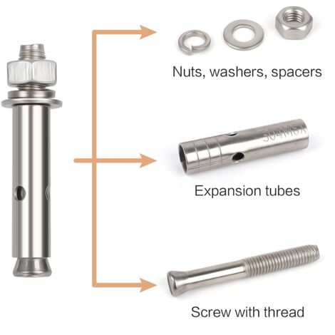 15Pcs 304 Stainless Steel Expansion Screws Stainless Steel Expansion ...