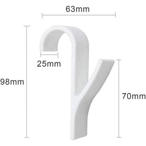 6 Pieces Universal Towel Radiator Hooks - Plastic, White