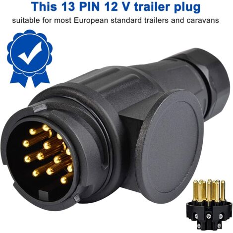 7 to 13 Pin Trailer Towbar Socket Adapter, 12V 7 to 13 Pin Trailer ...