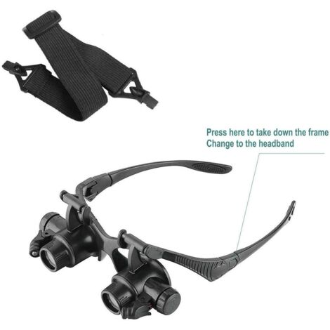 Magnifying Glasses with 2 LED Lights, 8 Detachable Lenses, Head Mount ...