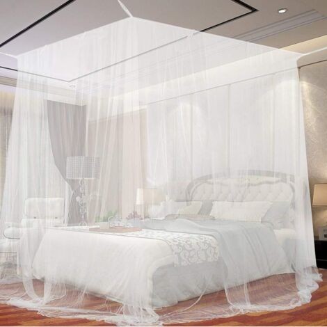 Bed Mosquito Net, Large Square Mosquito Net for Extra Large Bed, Indoor ...