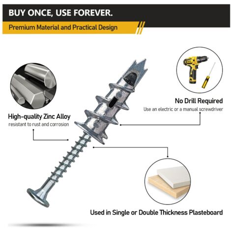 Self-drilling anchors, 100 pieces. Metal self-drilling anchors with ...