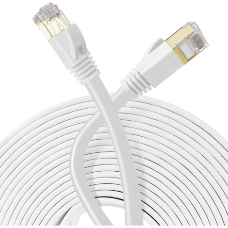 10m Flat Ethernet Cable, Cat7 Network Cable with RJ45 Plated ...