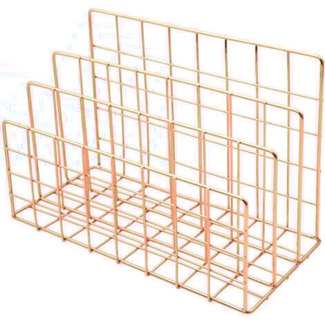 3 Slot Wire Mail Sorter, Magazine Holder File Newspaper Documents Desk ...
