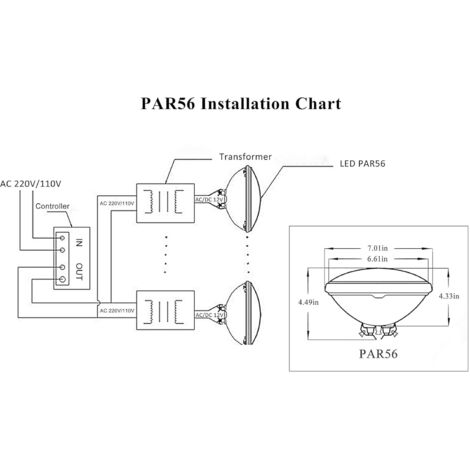 18W LED Swimming Pool Light White PAR56 12V DC/AC, Waterproof IP68 ...