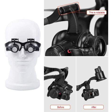 Head-Mounted Magnifying Glass Headband Magnifier with 4 Detachable ...