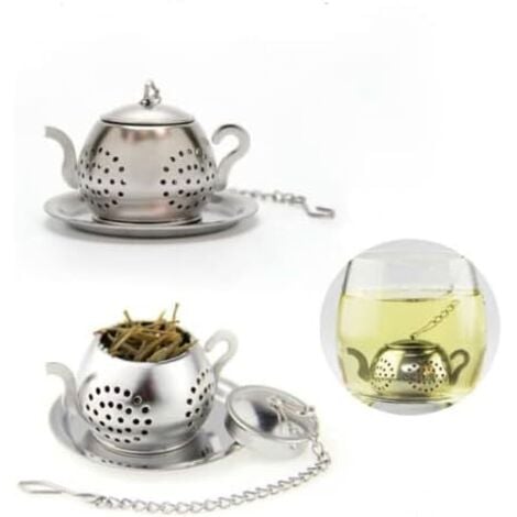 2Pcs Tea Ball Teapot - Stainless Steel Infuser (Silver)