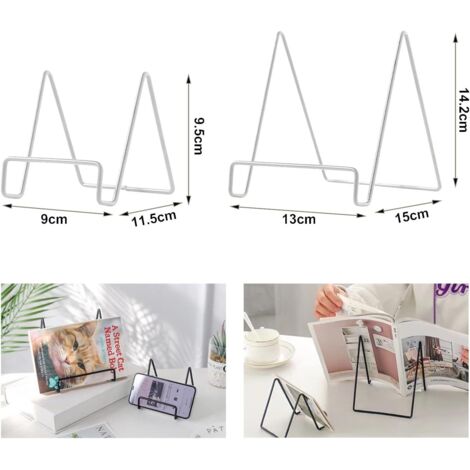 Metal Book Stand, 2 Pieces Kitchen Book Holder Simple Reading Rack ...