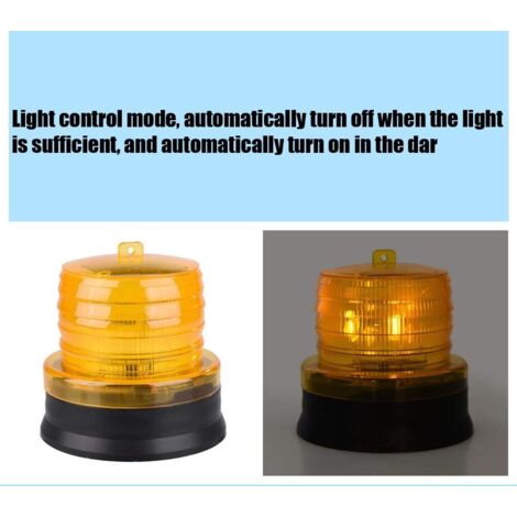 Solar Emergency Flashing Warning Light Magnetic LED Beacon Safety ...